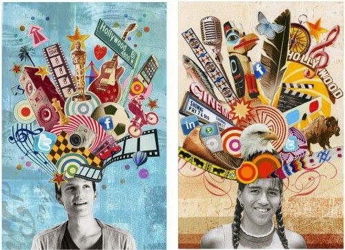 @MrsH'sArtroom: Exploding Head Collage/ Self Idenity Assignment