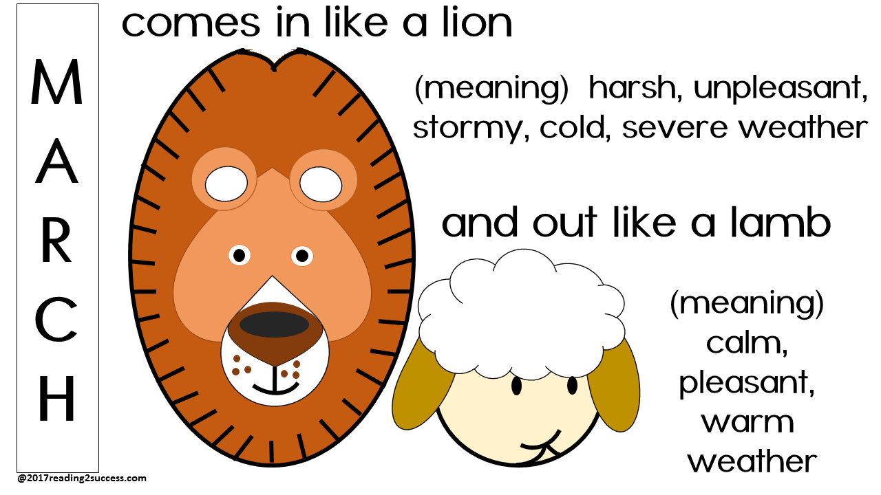 Reading2success: March - Introduction to Similies and a Calendar - In ...