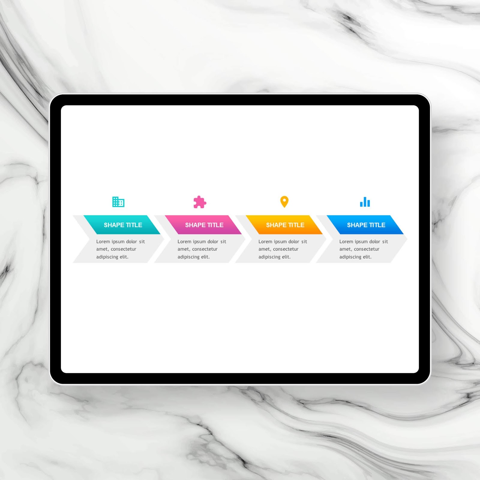 Horizontal Process Complex Arrow PowerPoint Template - PowerPoint Free