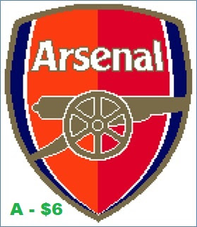 EASY PATTERNS: Arsenal FC cross-stitch pattern