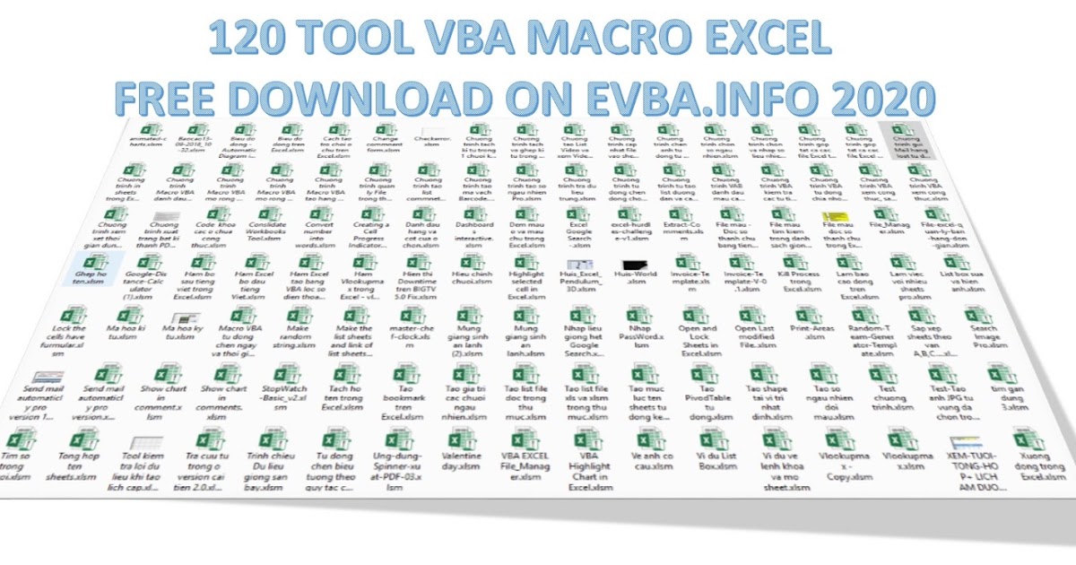 [Free Download]New 2020 free 120 Tool Macro VBA Excel Files on EVBA ...