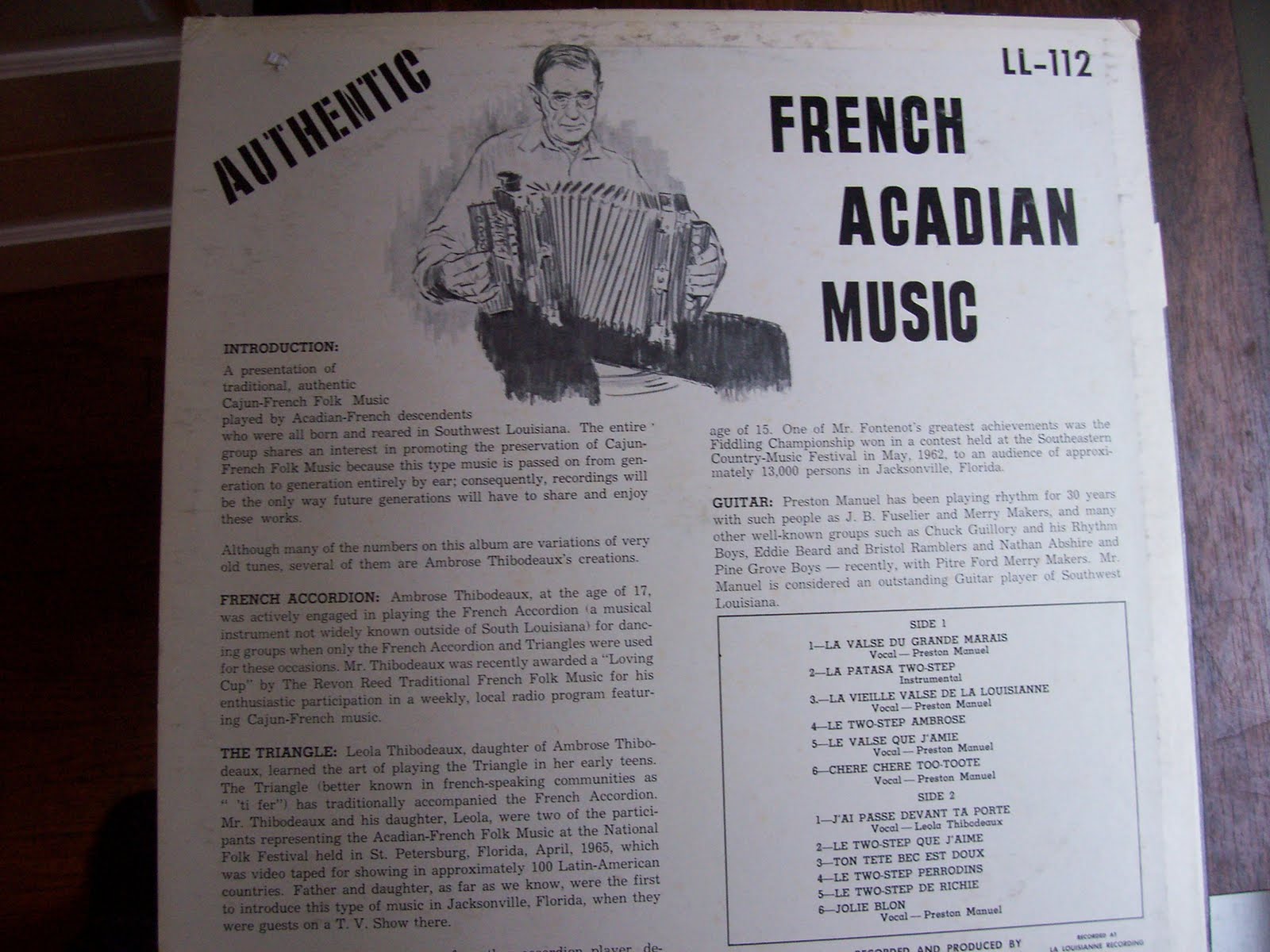 uuhngreh schpuggenuh: Ambrose Thibodeaux- Authentic French Acadian Music