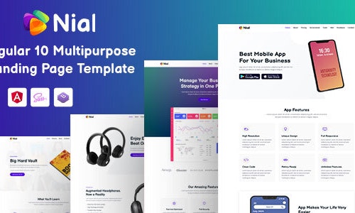 Nial - Angular 10 Landing Page Template - BOOT STRAP TRMPLETE