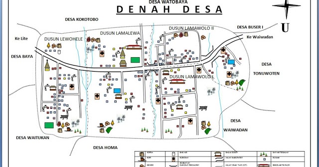 Desa Wato baya: Denah Desa (Versi II)