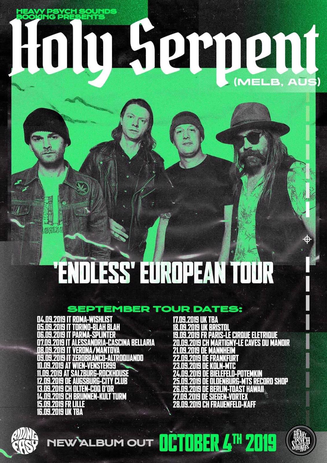 DOOMMABBESTIA - Doom 'N' Heavy Psych Webzine: HOLY SERPENT: le date italiane del tour