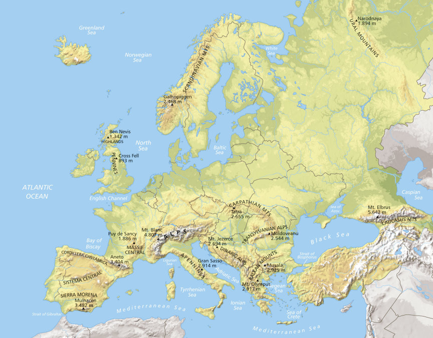 Science and Physical Education: The landscape of Europe.