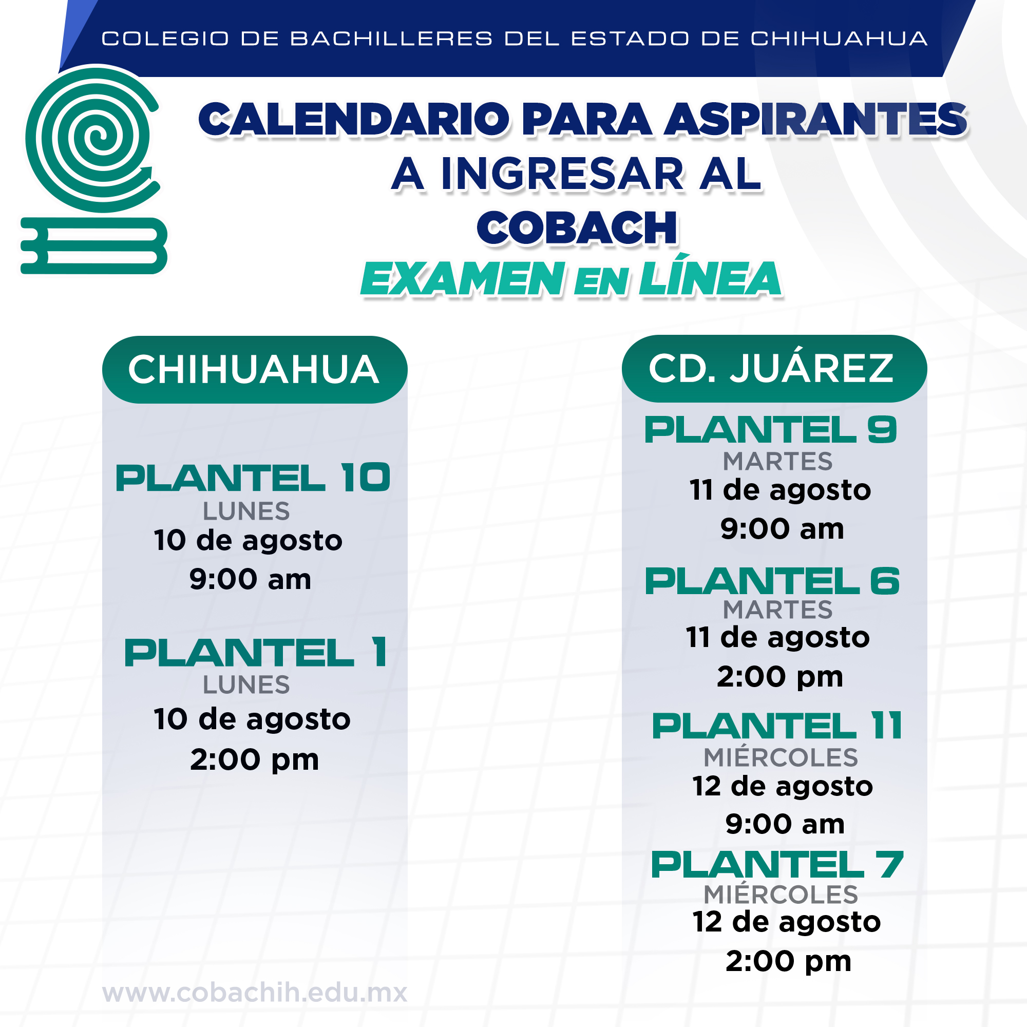 Anuncia Cobach calendario y horarios para examen de admisión en ...