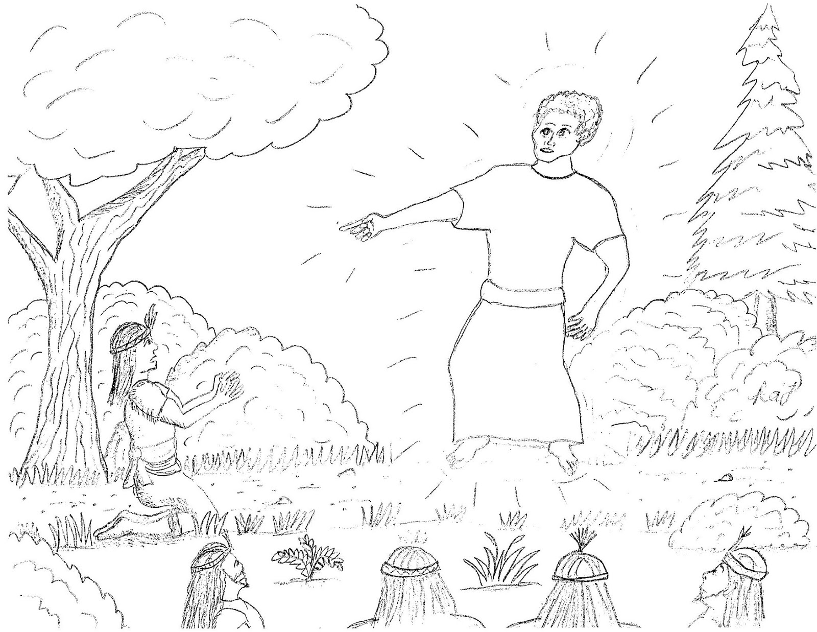 Robin's Great Coloring Pages: Alma and Amulek teach the People of Ammonihah
