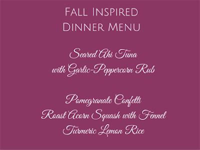 MOMMY BLOG EXPERT: Seared Ahi Tuna Fall Centerpiece Menu Recipes