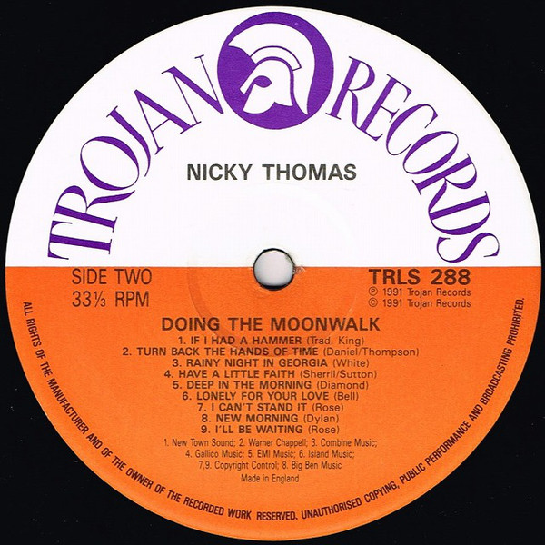 Compartilhando Reggae: Nicky Thomas - Doing the moonwalk (Trojan ...