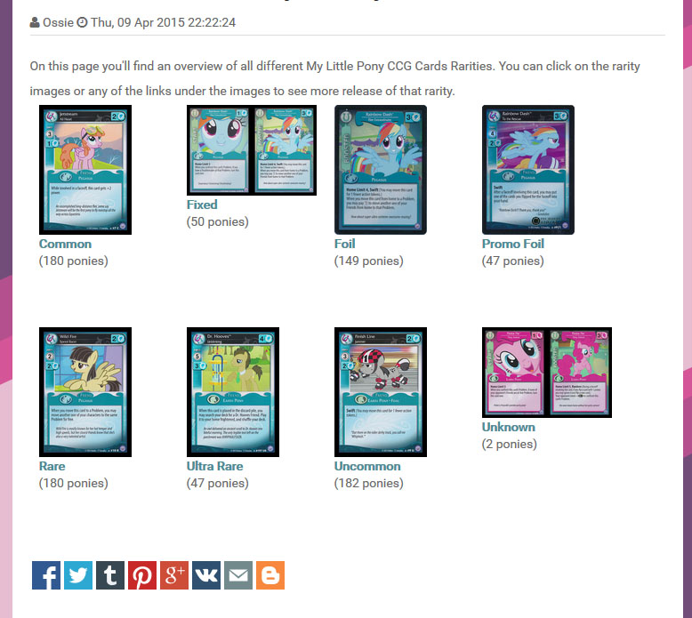 MLPMerch.com Releases MLP CCG Database | MLP Merch