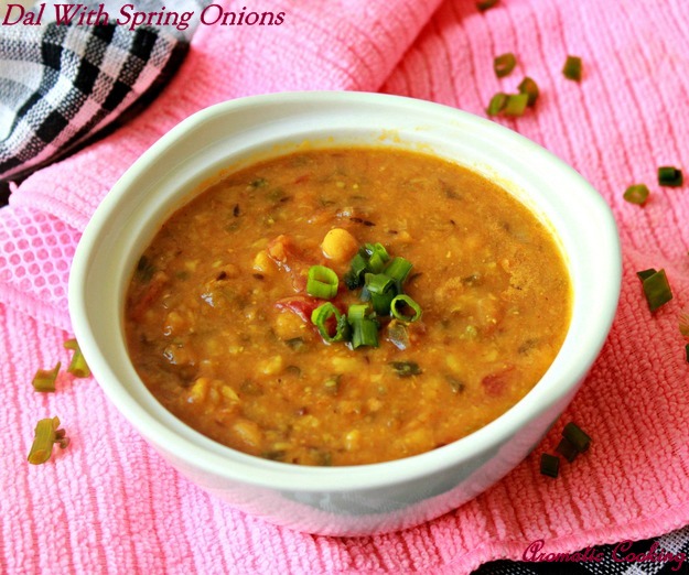 Aromatic Cooking: Dal With Spring Onions/ Lentils And Green Shallots