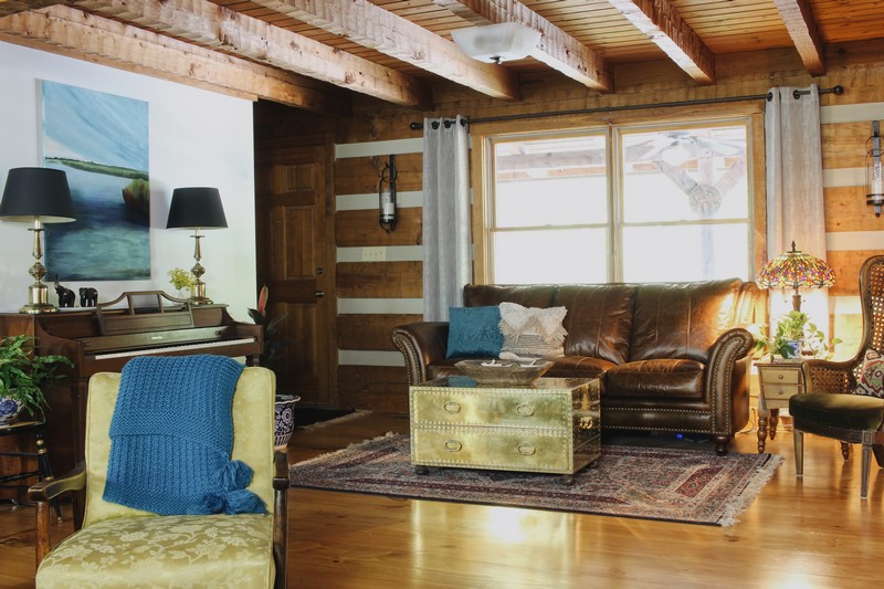 Bold & Eclectic Log Cabin Living Room | The Big Reveal | One Room ...