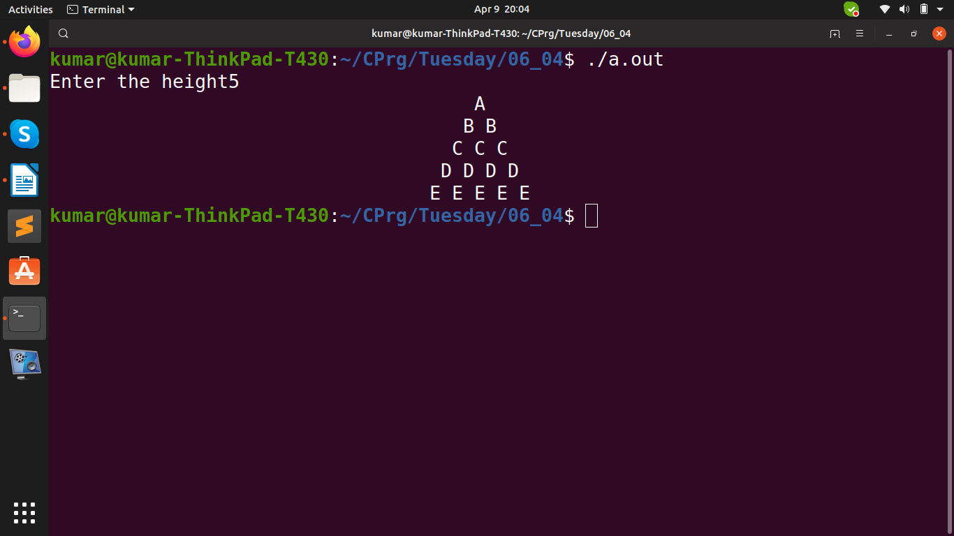 Print Pattern using C Print Pattern using C