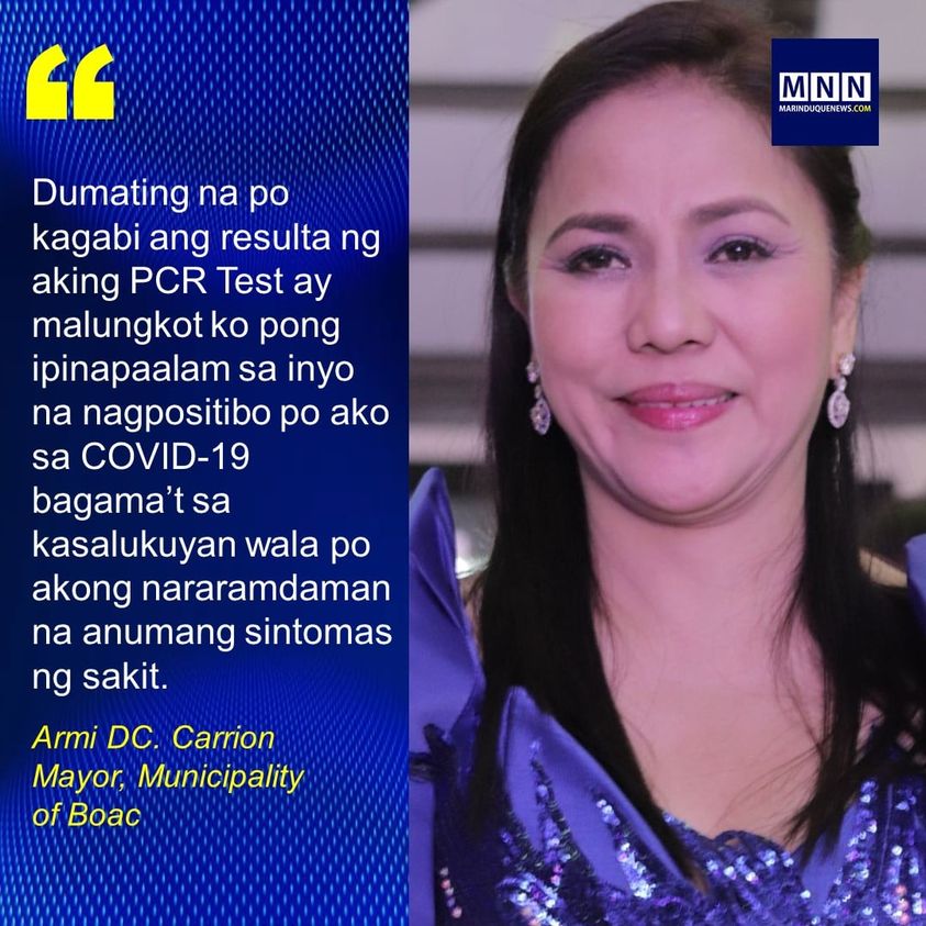 Marinduque Rising: Boac Mayor Armi Carrion goes into self-quarantine