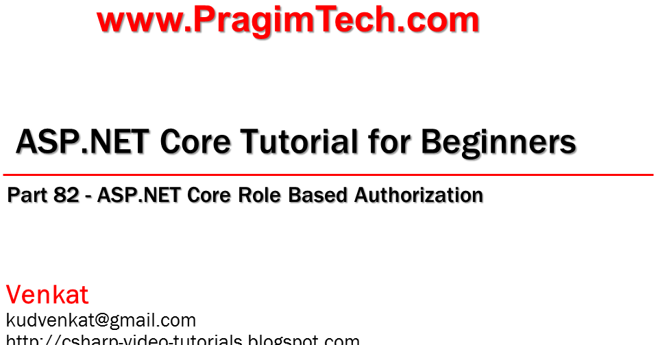 Sql Server Net And C Video Tutorial Aspnet Core Role Based Authorization Slides