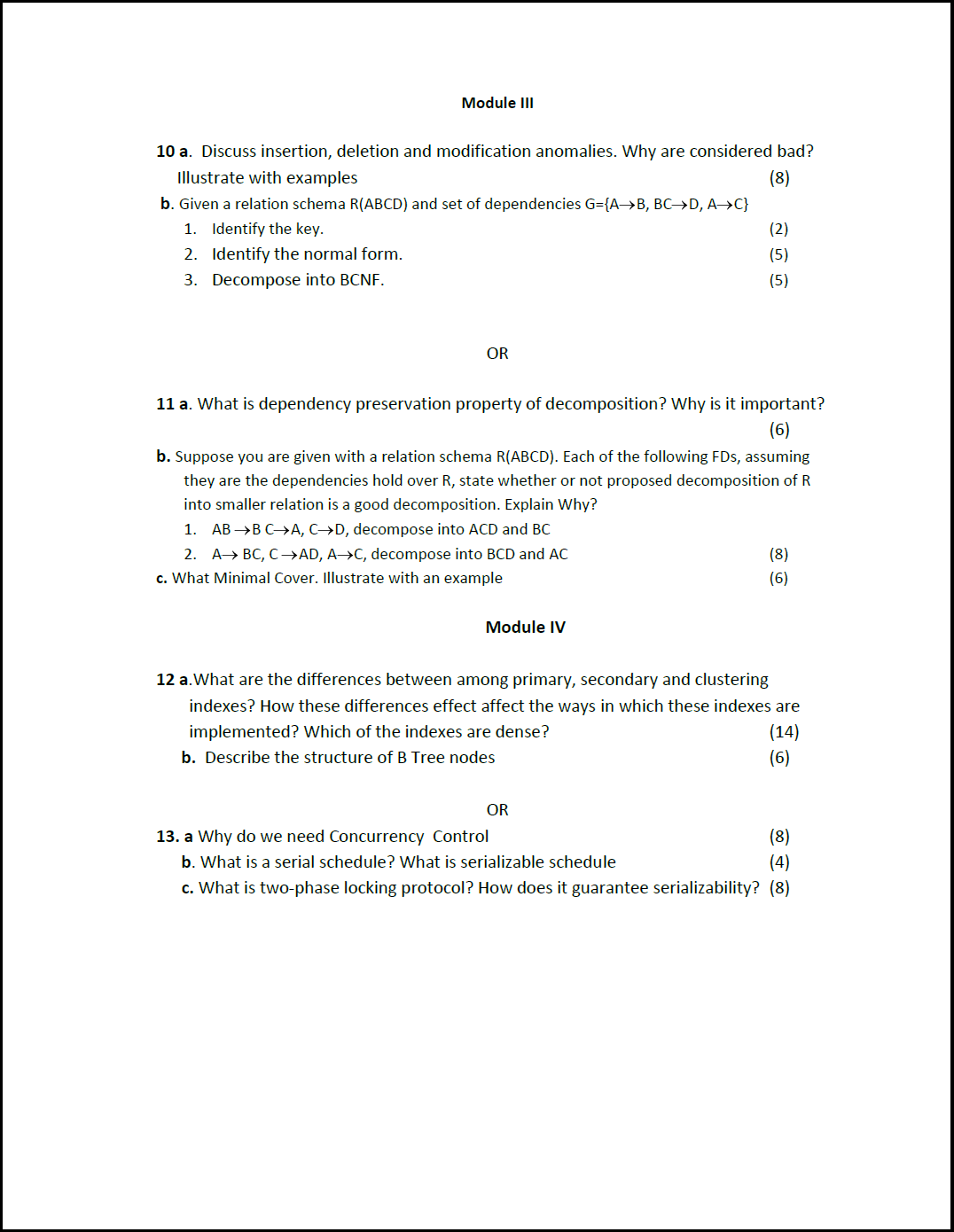 Kerala University B.tech Database Design 2015 Question Paper ...