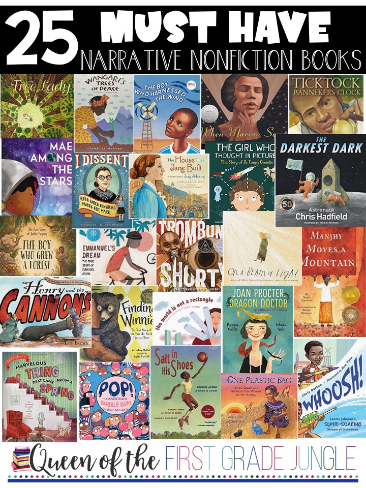 25 Must Have Narrative Nonfiction Books - Queen of the First Grade Jungle