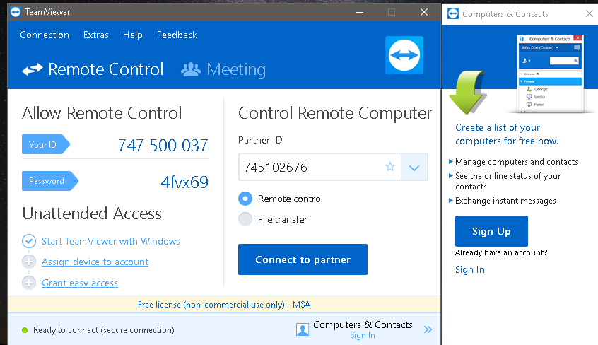 sistem operasi: FUNGSI MENU TEAMVIEWER