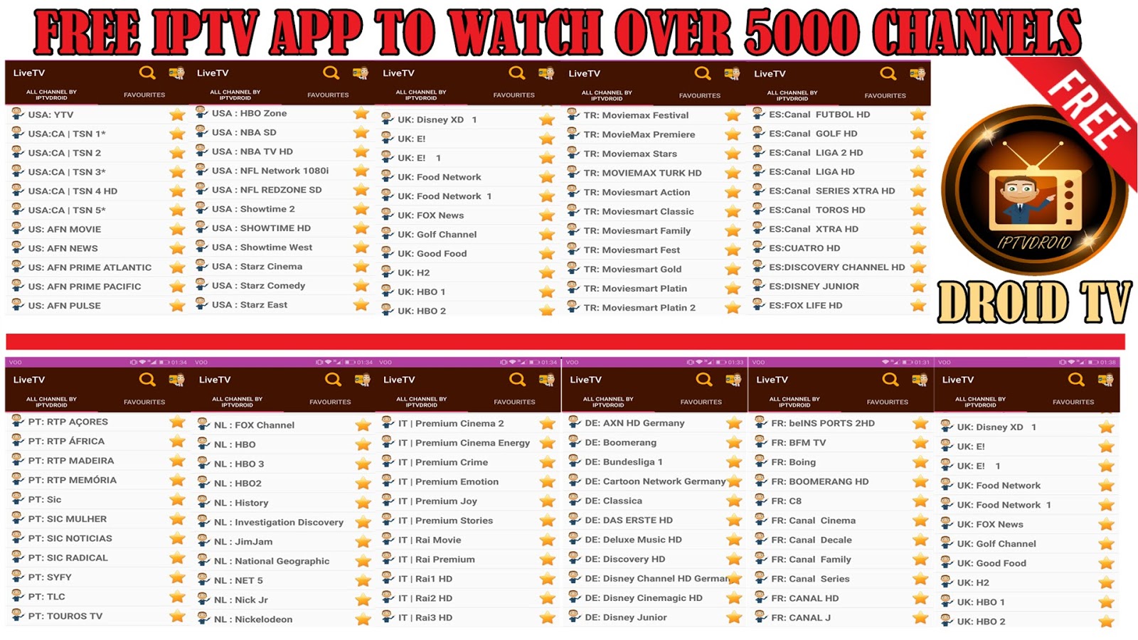 DROID TV : FREE IPTV APP TO WATCH OVER 5000 CHANNELS ON YOUR ANDROID ...