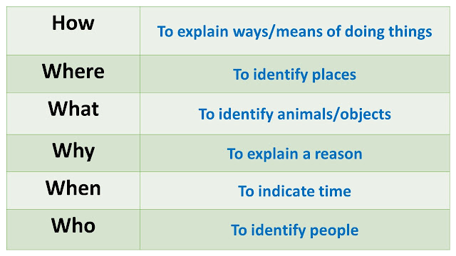 TEACHING "WH" QUESTIONS - Lesson plan and activities.