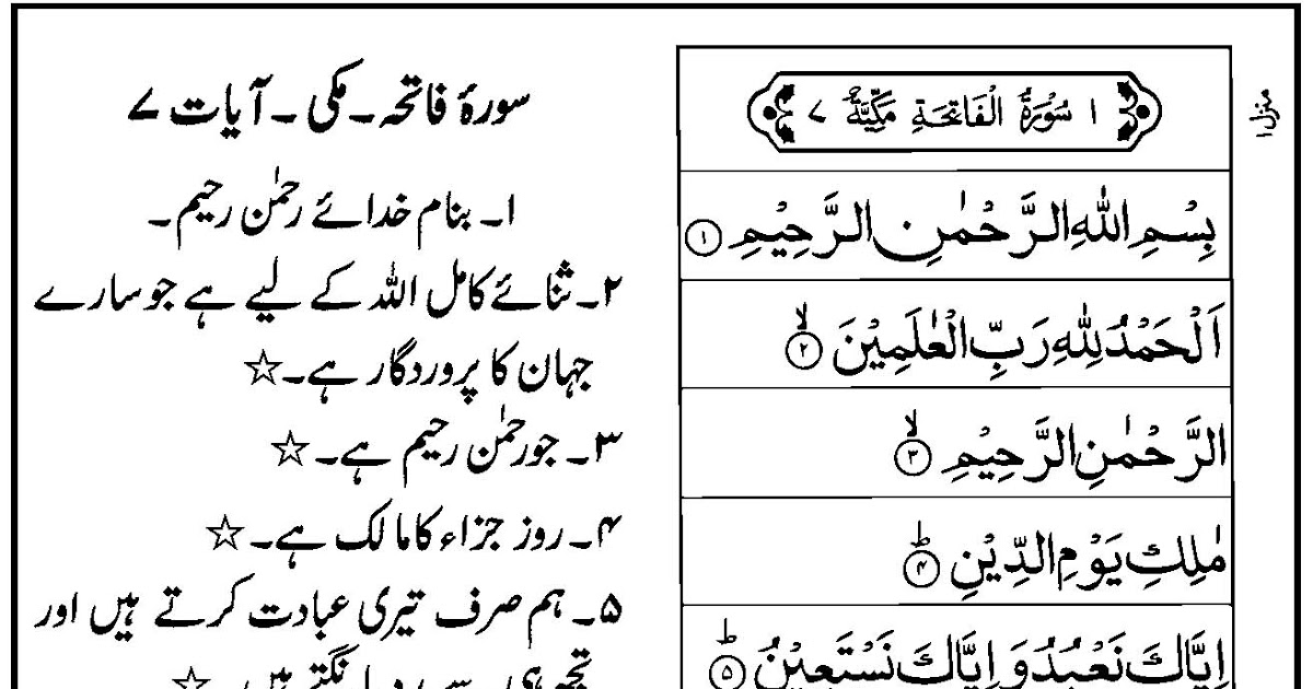 Surah Al-Hamd (Surah-e-Fatihah)