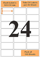 Oddy A4 Sticker Sheet for Printing Label and Barcode in Laser Printer ...