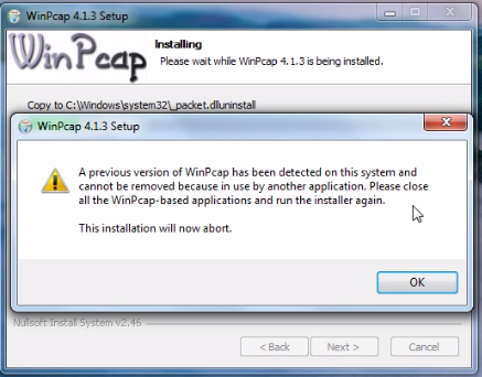 Probleme installation WinPcap - comment bien faire