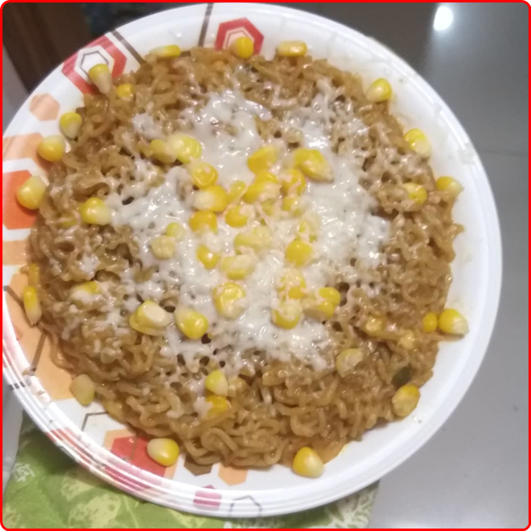 Cheesy Sweet Corn Maggi recipe in Hindi ~ Food For Idea