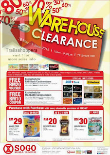 SOGO KL Warehouse Clearance Sale: 28 May - 1 June 2015 - Trailsshoppers ...