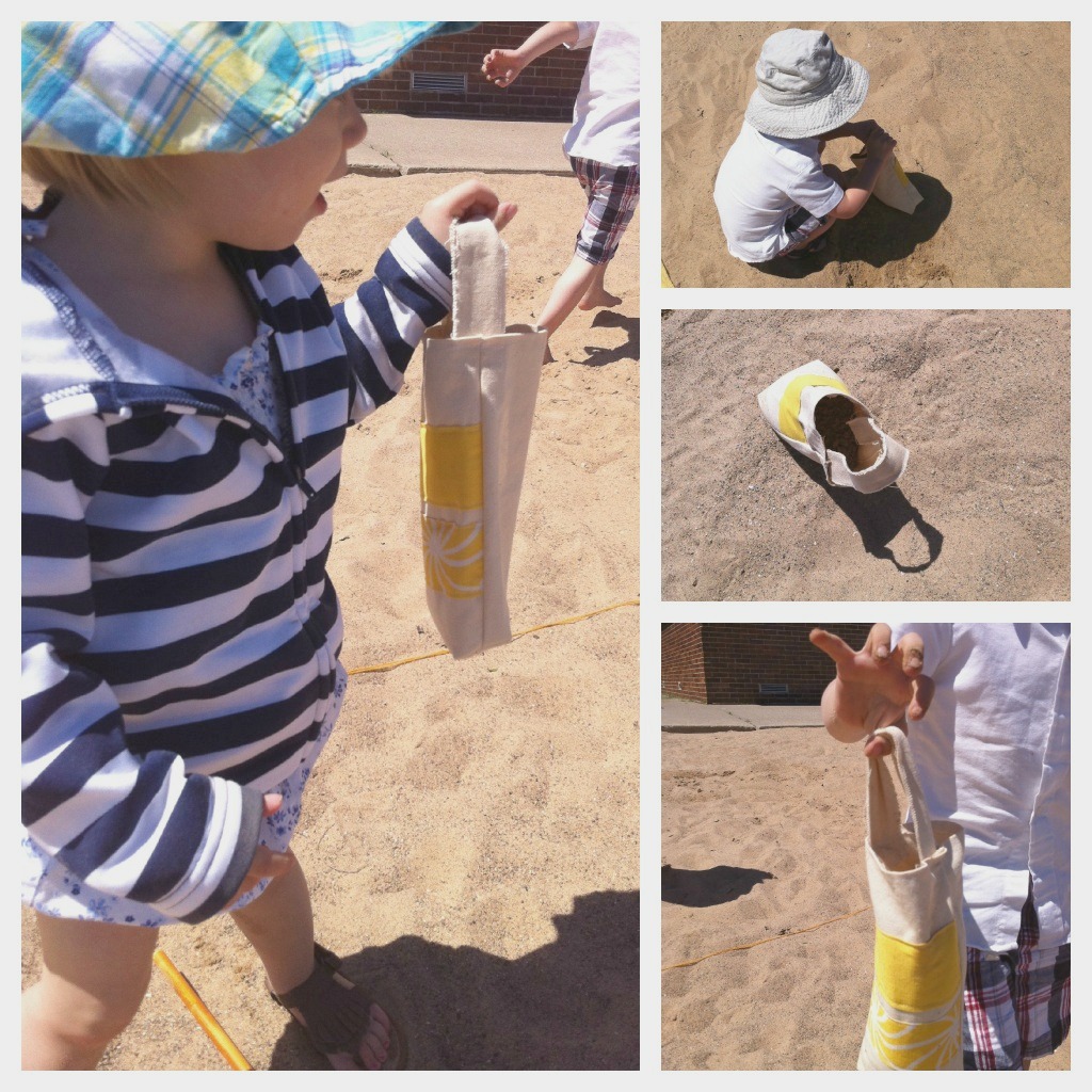 First, get your littles started filling the "buckets" as mini called ...