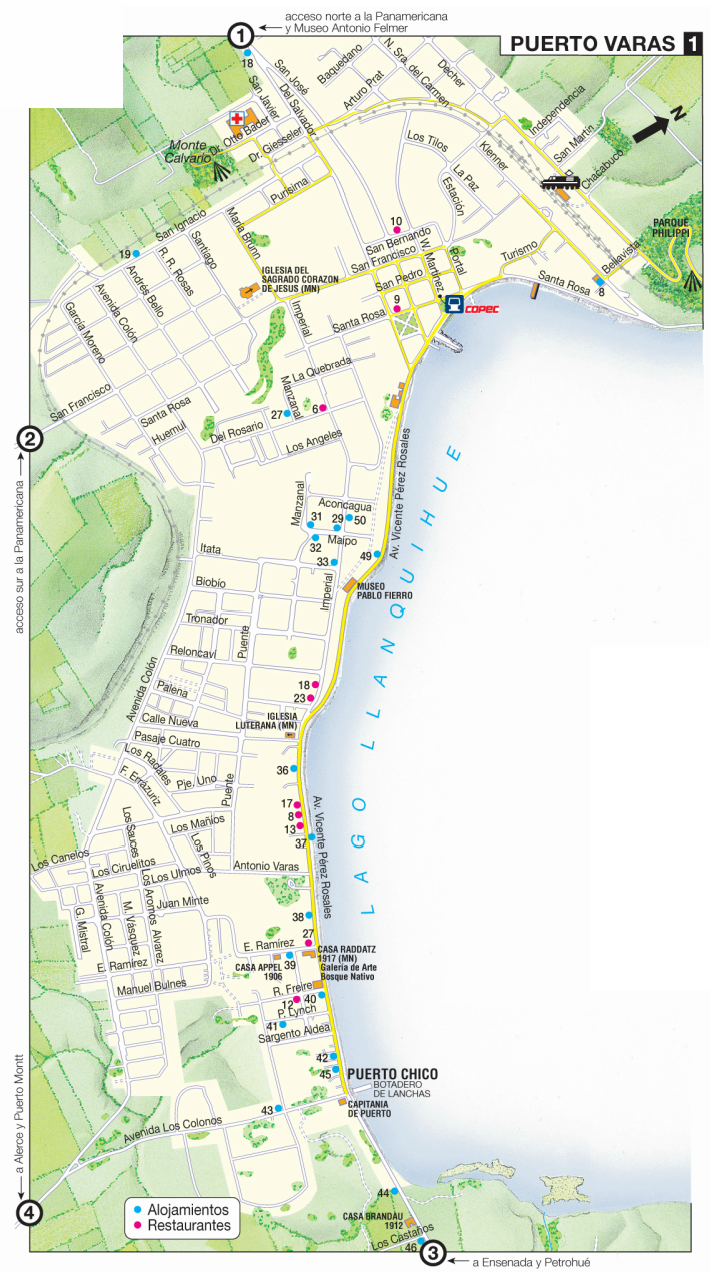 NikiMap: Map, Puerto Montt, Chile to Bariloche, Argentina