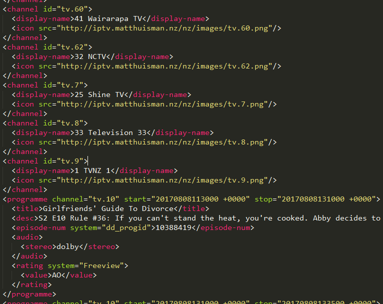 New Zealand IPTV & EPG Files