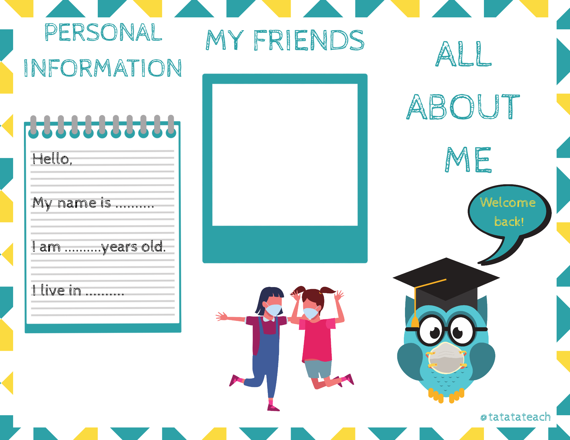 Back to school activities: All about me brochure (descargable).