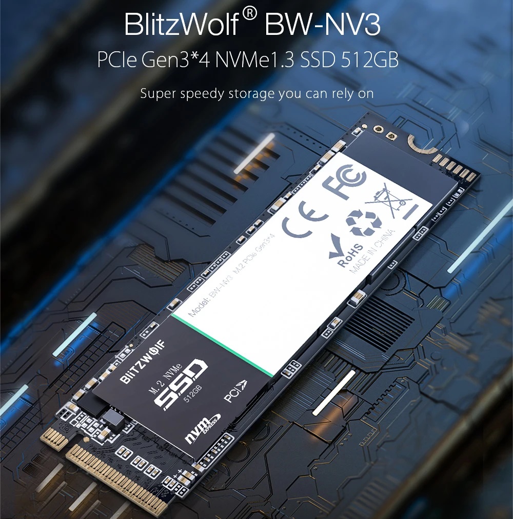 SSD 512GB M.2 NVMe BlitzWolf BW-NV3 a €58 | Aberto até de Madrugada