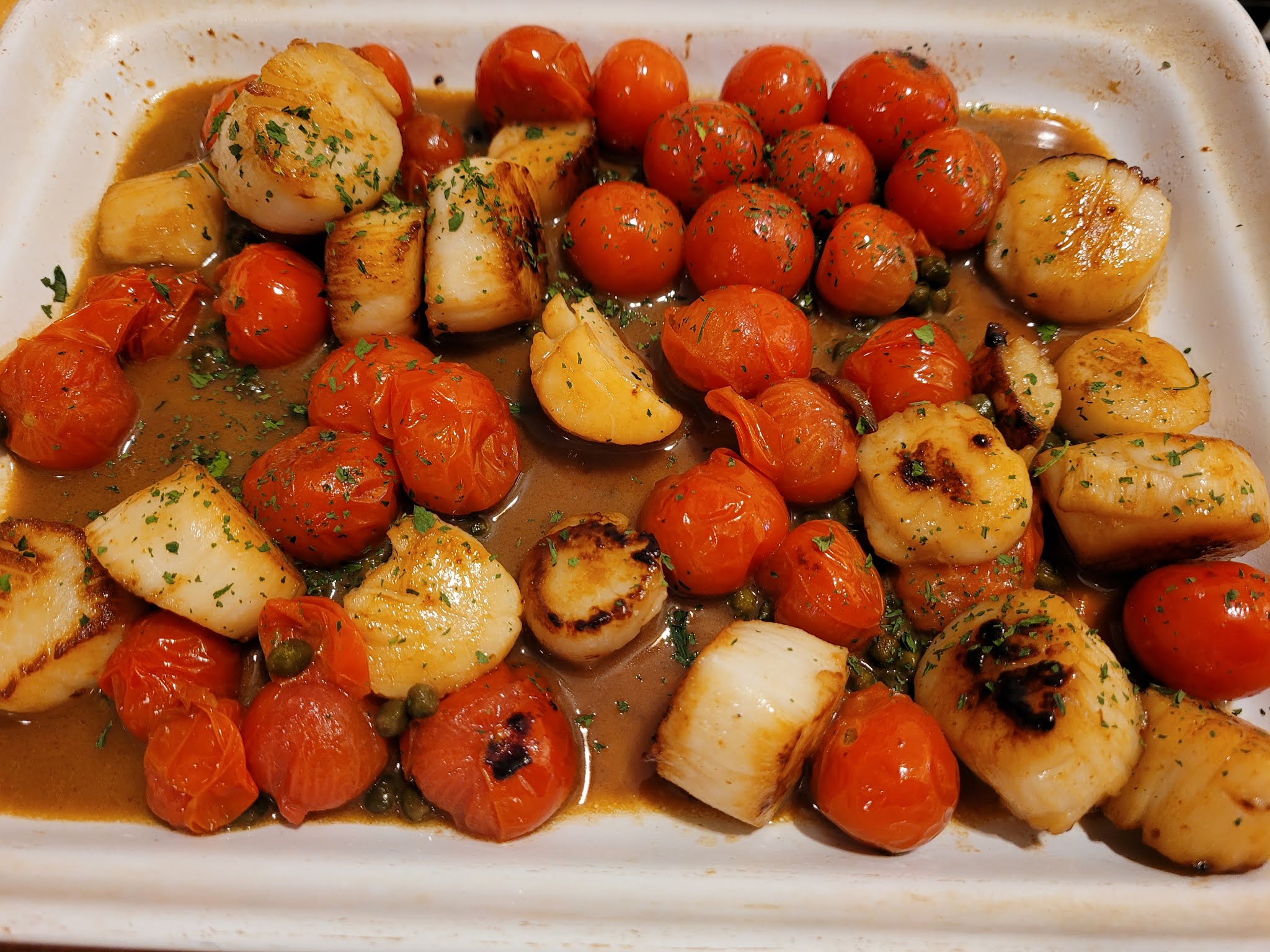 "So what are you making for dinner?": Scallops & Cherry Tomatoes with ...