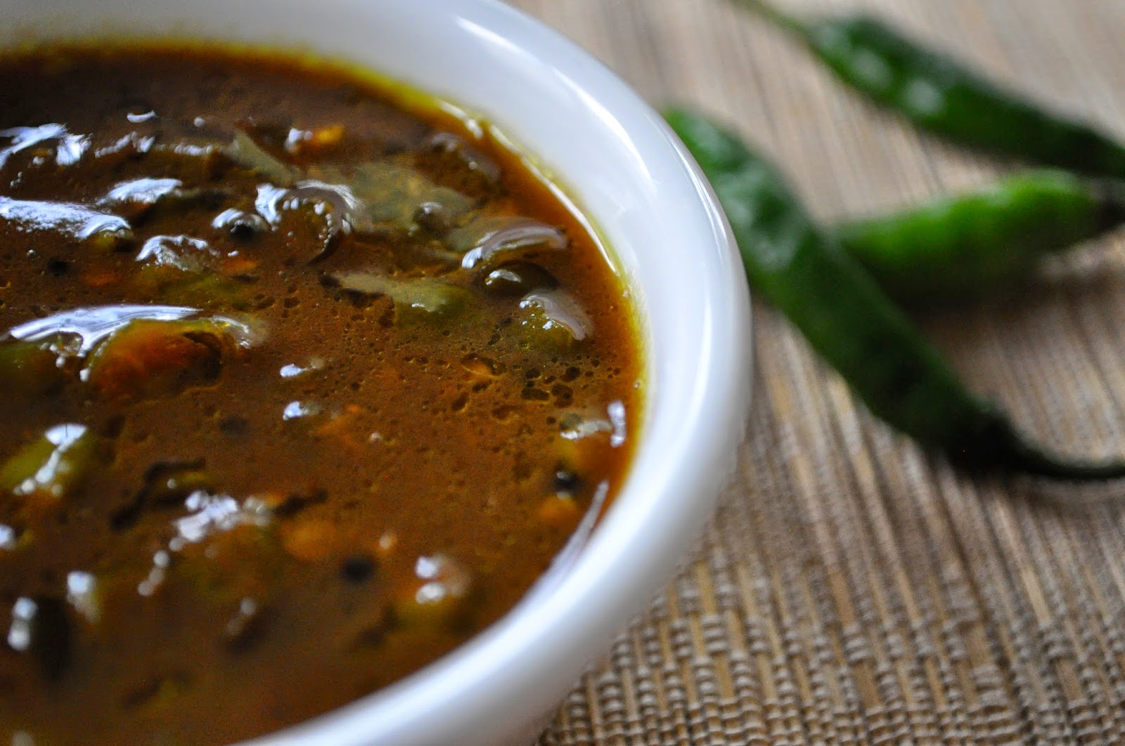 Cooking with Meena: Puli Milagai (Green Chilies and Tamarind Chutney)