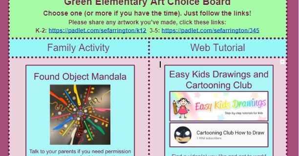 Remote Learning Choice Board 3