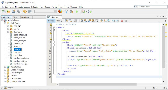 Membuat Form Login Pada JSP - sopian aji