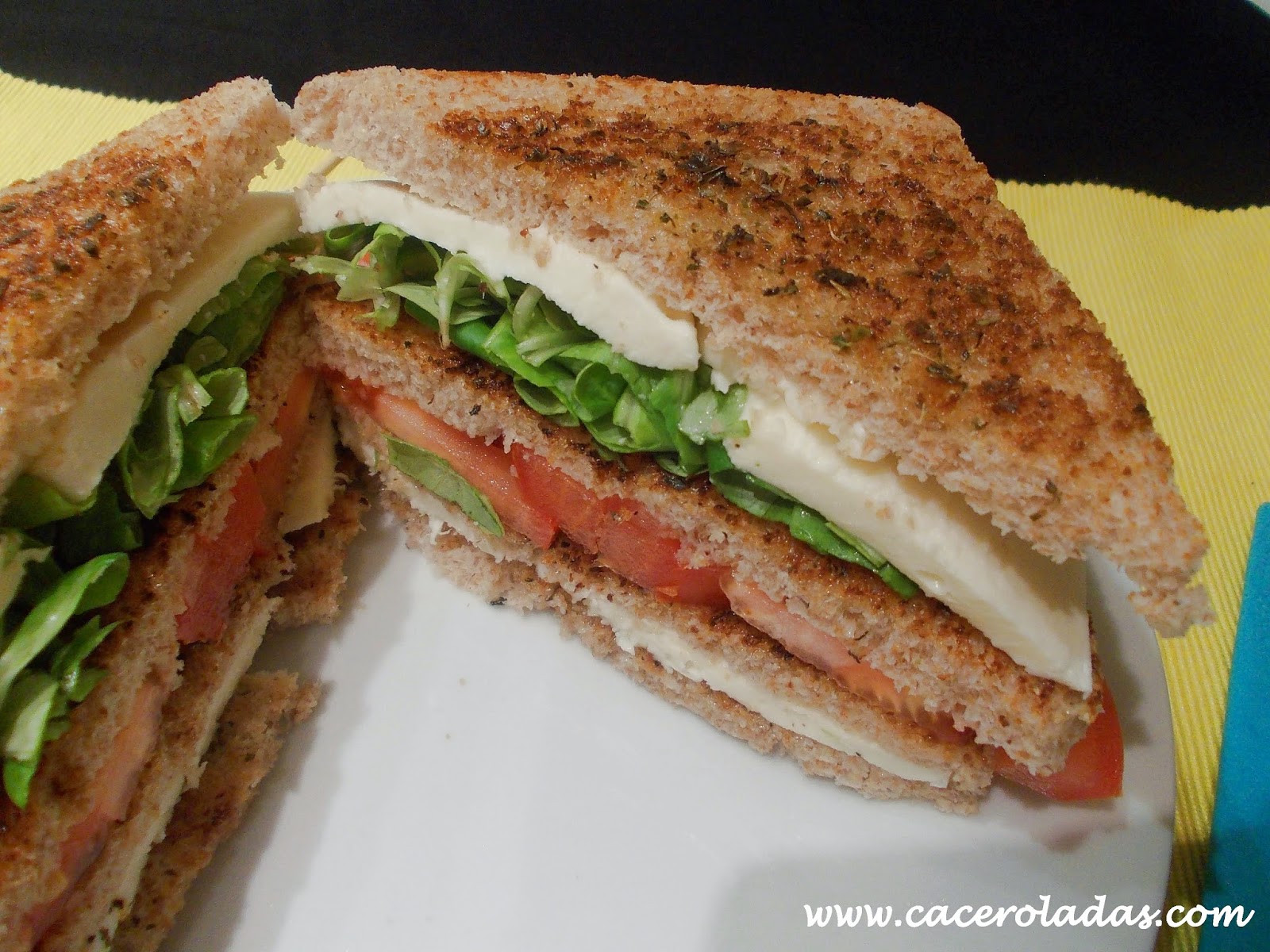 Sándwich vegetal con mozzarella | Caceroladas