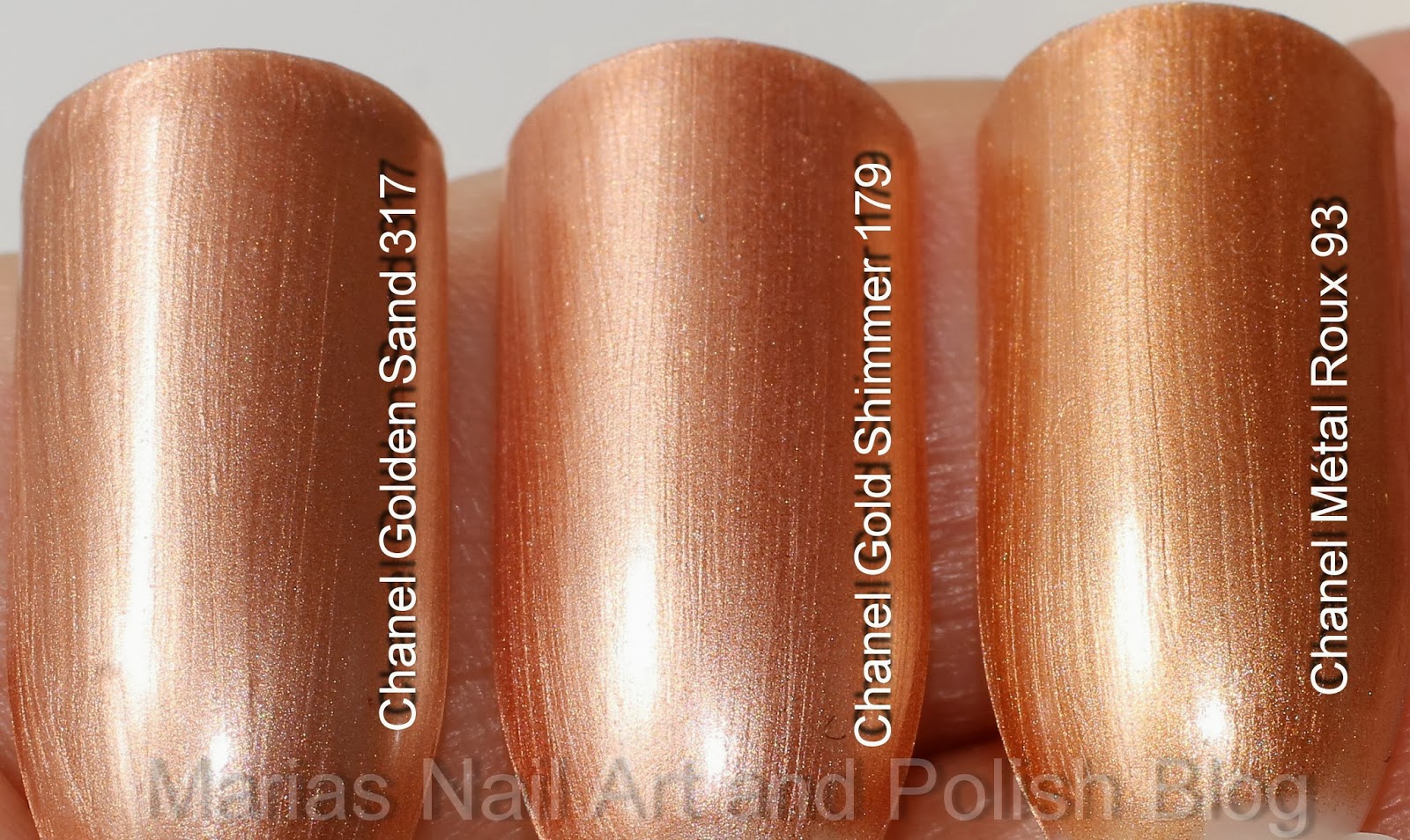 Marias Nail Art and Polish Blog: Chanel Gold Shimmer 179 swatches and ...