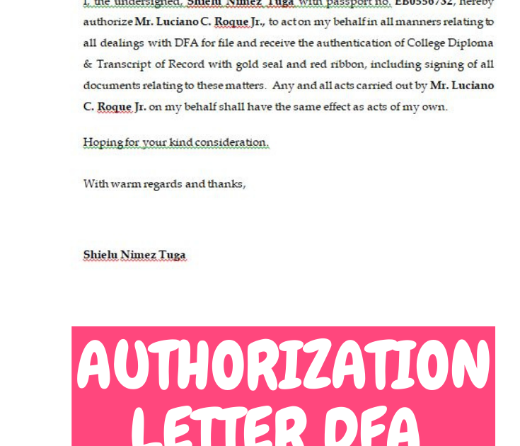 Authorization Letter DFA Sample Contracts authorization-letter-dfa-sample-contracts