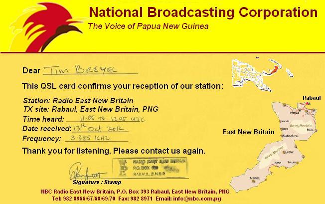 SOUTH EAST ASIA DXING: NASWA Country Status for Papua New Guinea