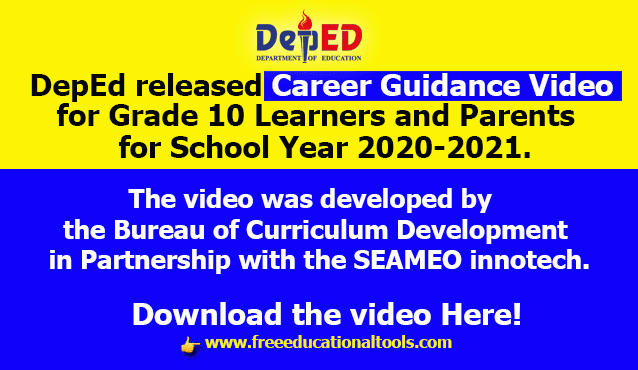 DepEd released Career Guidance Video for Grade 10 Learners and Parents ...
