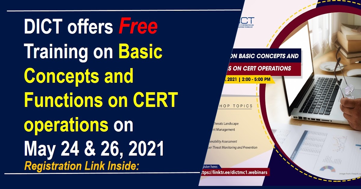 DICT offers Free Training on Basic Concepts and Functions on CERT ...