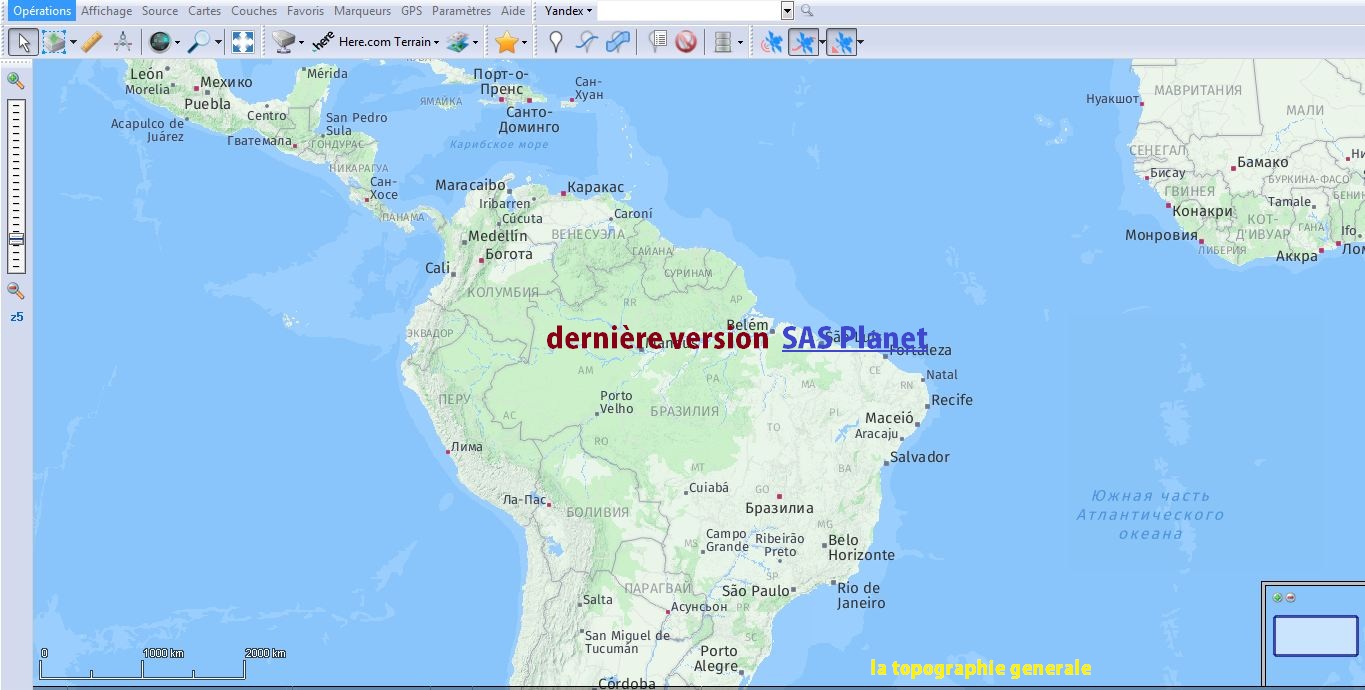 la topographie générale: dernière version SAS Planet