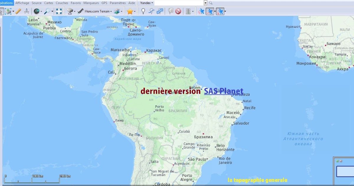 la topographie générale: dernière version SAS Planet