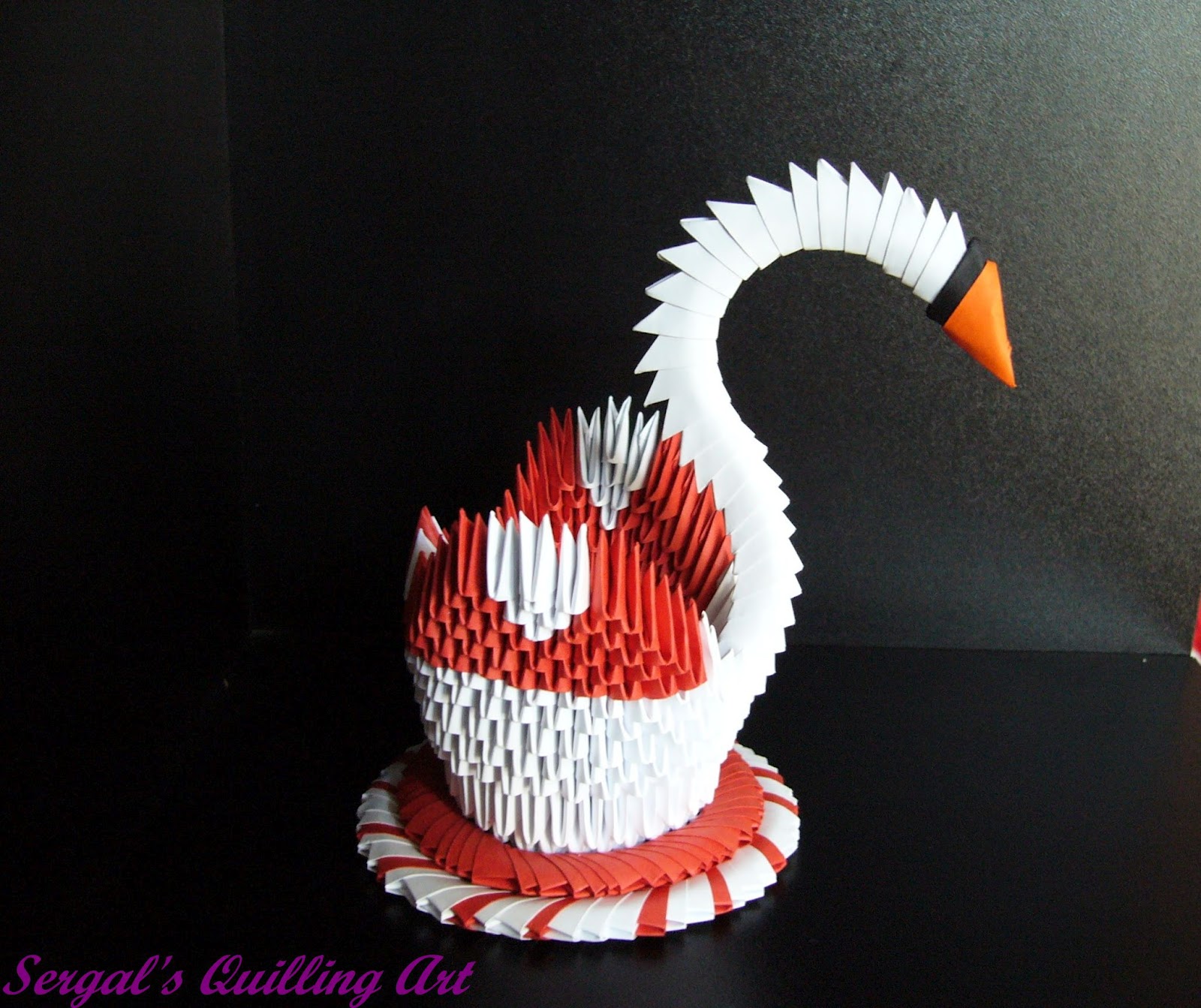 Sergal's quilling art: Prima lebada origami