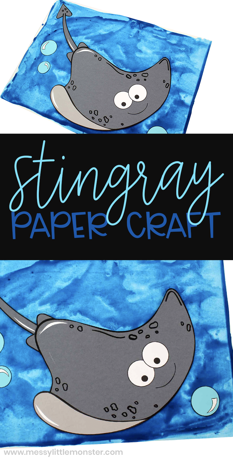 Stingray Craft - A fun ocean paper craft with template! - Messy Little ...