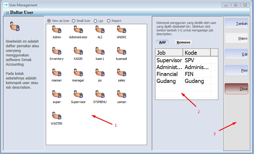 SIMAK Accounting Software: Membuat User Login dan Kelompok User